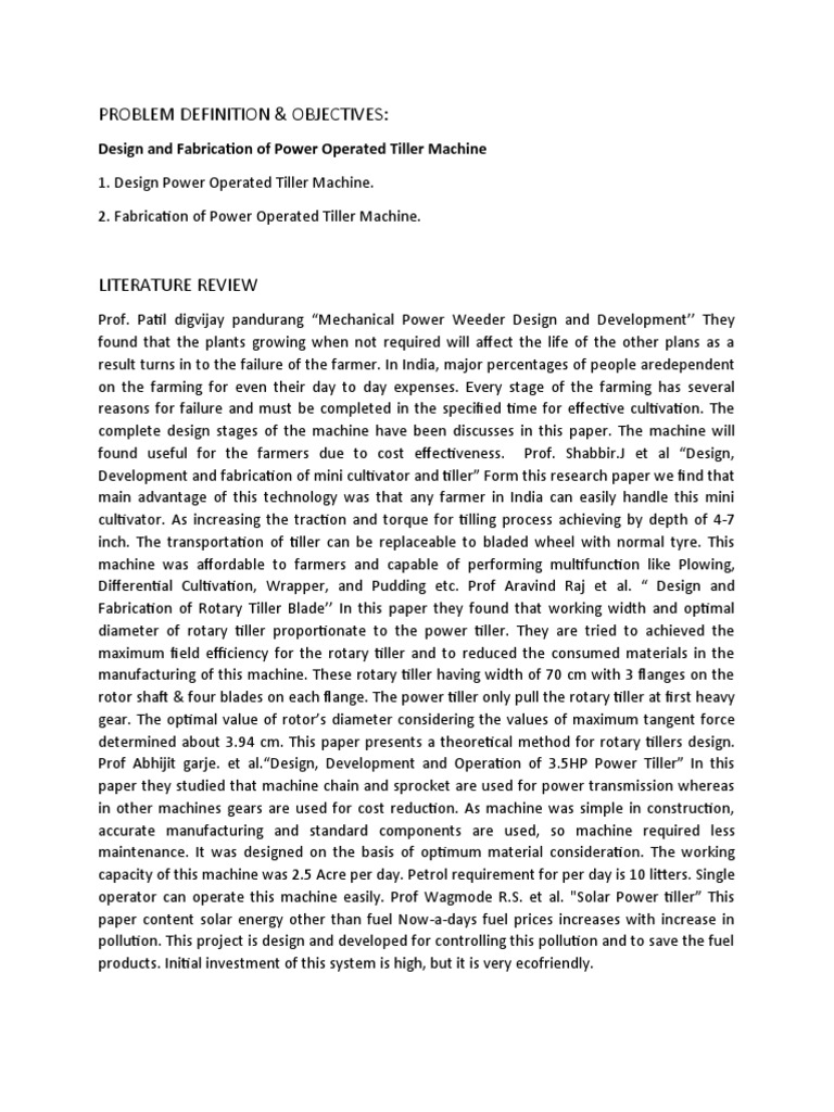 Power Operated Tiller Machine Design | PDF | Electric Motor | Turbine