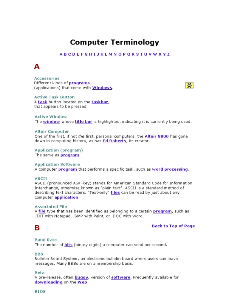 Computer Terminology | PDF | Personal Computers | Computer File