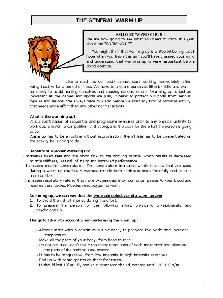 Warm Up Theory | PDF | Physical Exercise | Clinical Medicine