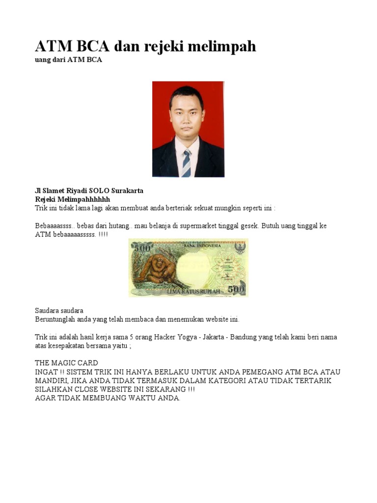 ATM BCA Hack | PDF
