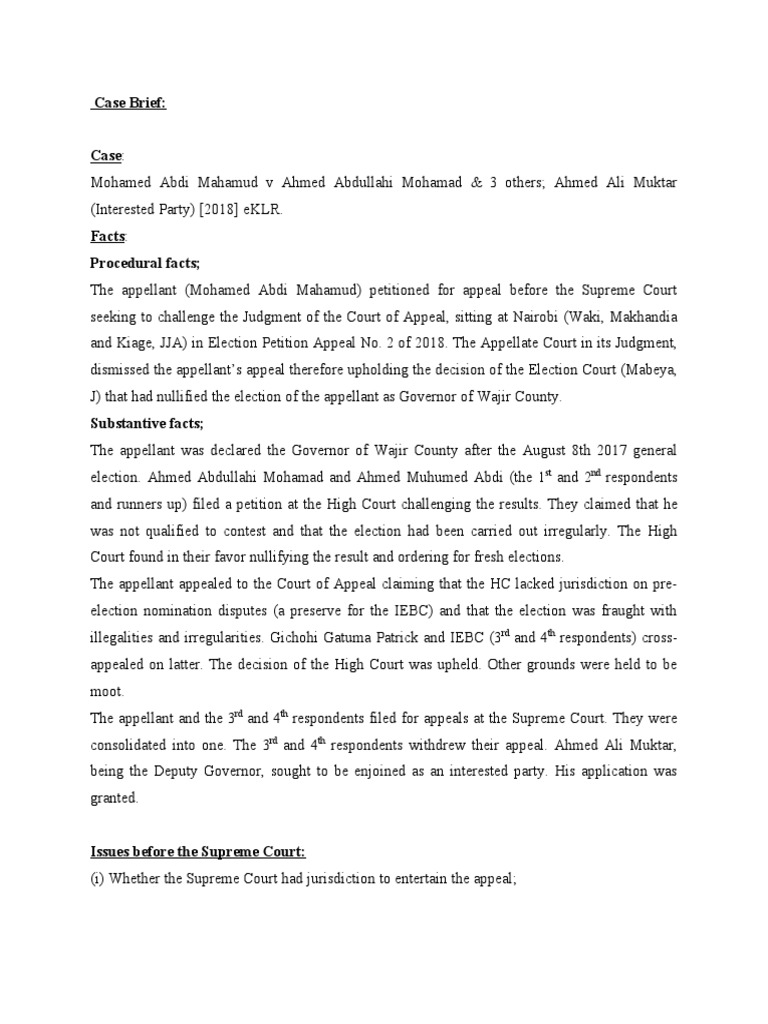 Case Brief | PDF | Jurisdiction | Appeal