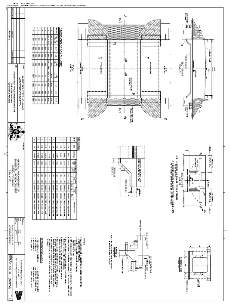Box Culvert Drawing | PDF