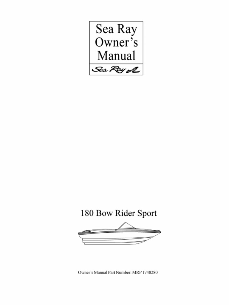 Sea Ray 180 Bow Rider Sport Owners Manual | PDF