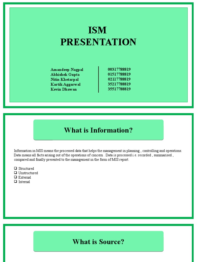 Ism Presentation Pdf Information Databases