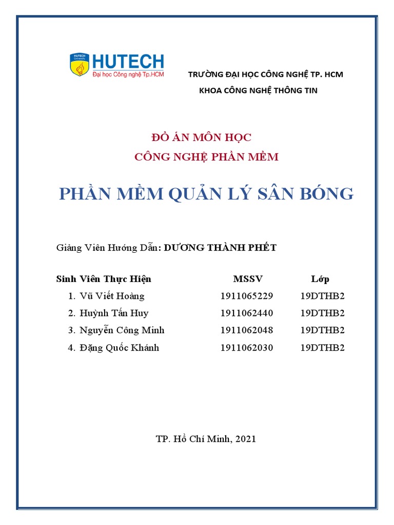 Báo Cáo Môn CNPM Nhóm 5 | PDF