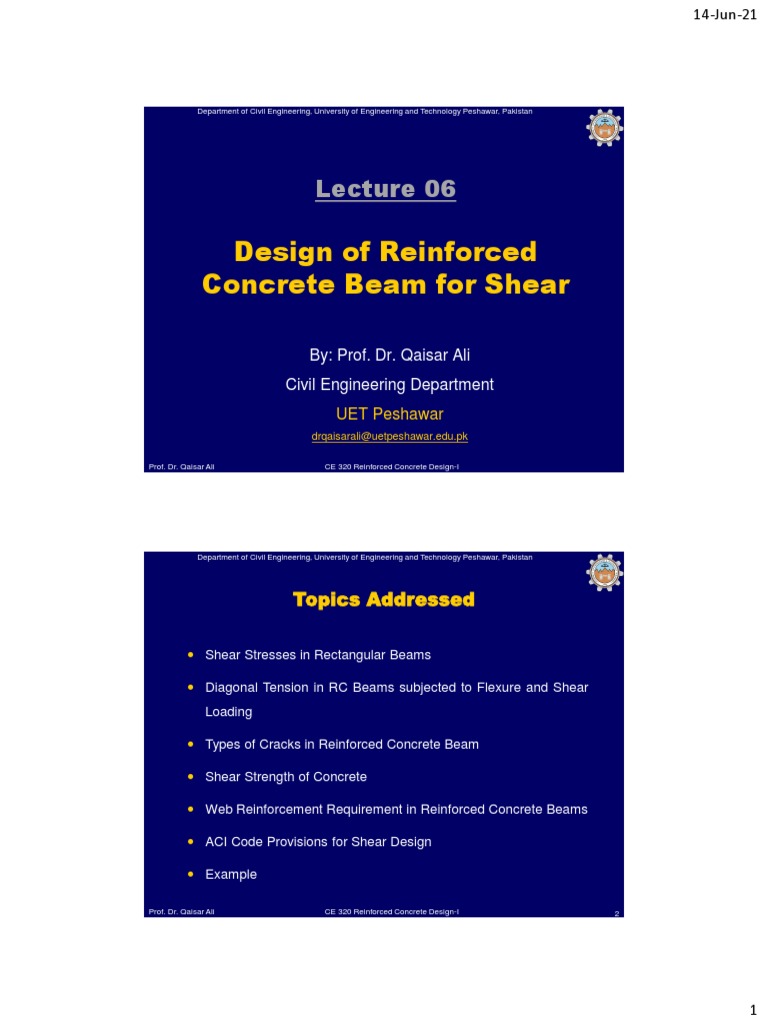 Shear Design of Reinforced Concrete Beams | PDF | Bending | Beam ...