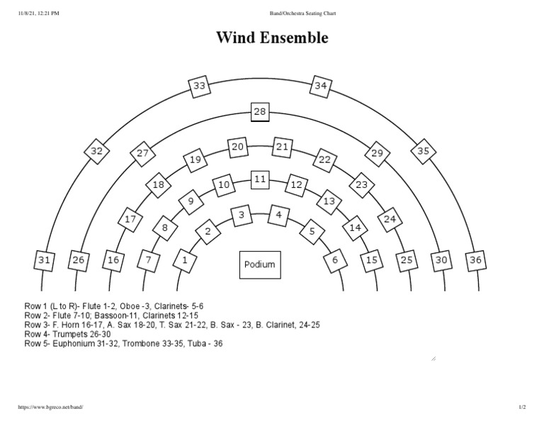 WE Band Seating Chart | PDF