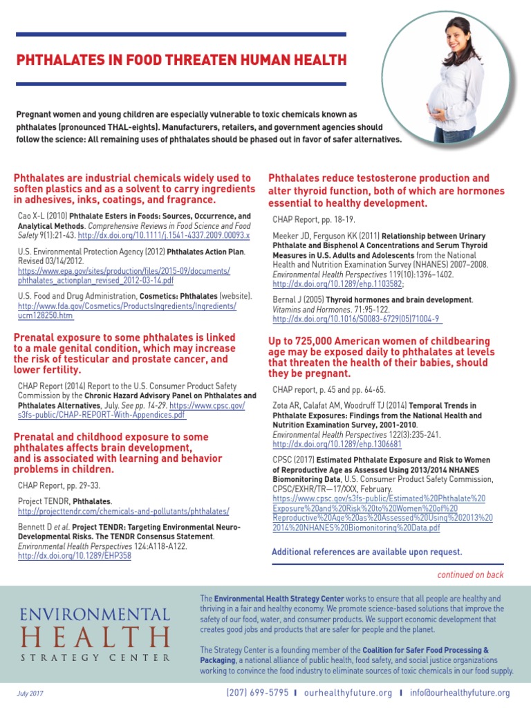 Phthalates in Food Fact Sheet | PDF | Foods | Health Sciences