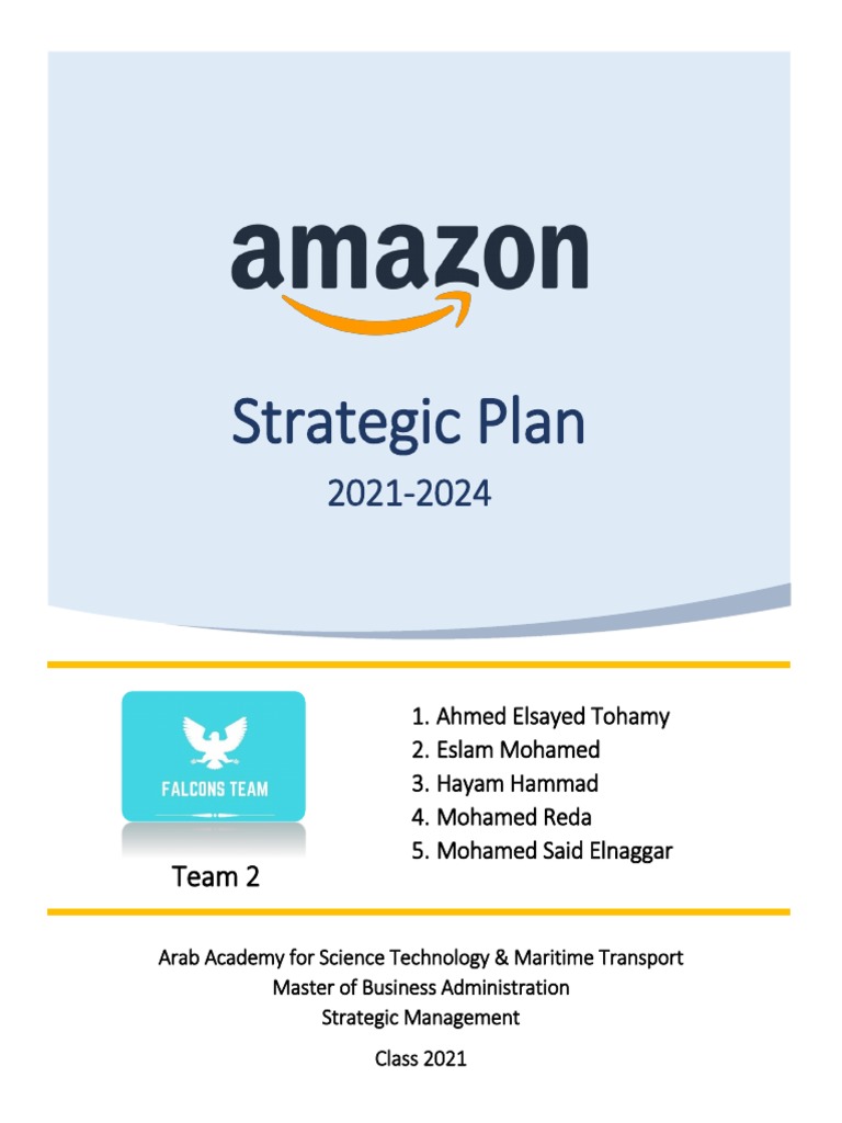Falcons-Team Amazon's Strategic Plan For 3 Years | PDF | E Commerce ...