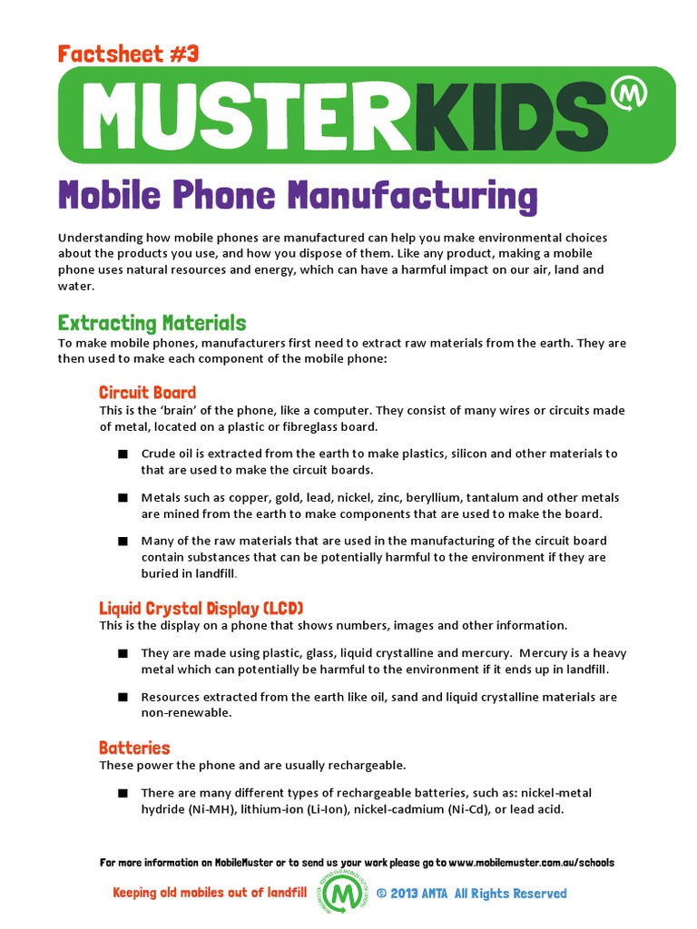 Mobile Phone Manufacturing Process | PDF | Metals | Copper