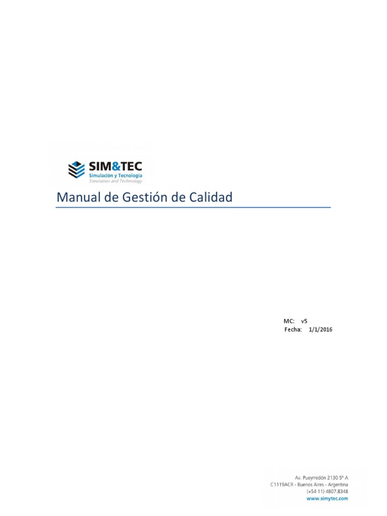 Simtec | PDF | Sistema de manejo de calidad | Calidad (comercial)