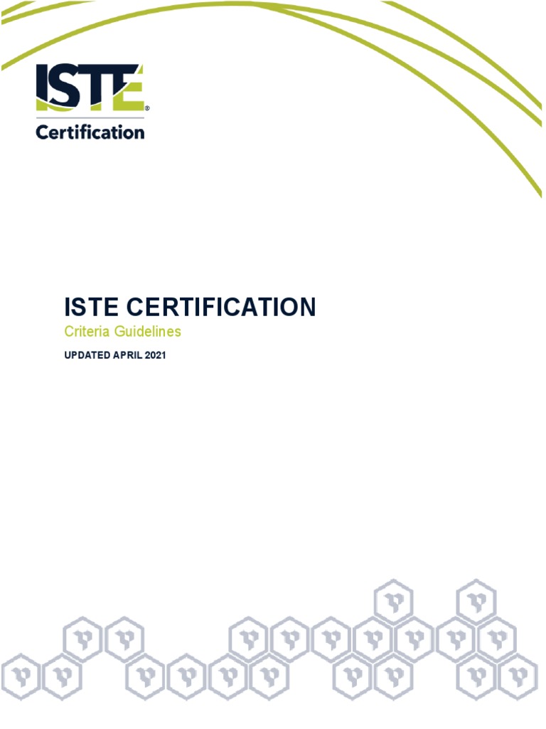 ISTE Certification Criteria Guidelines | PDF | Learning | Mentorship