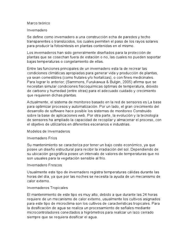 Marco Teórico Corregido | PDF | Arduino | Sensor