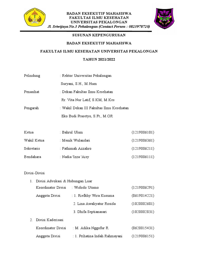 Proker Bem Fik 2021-2022 | PDF
