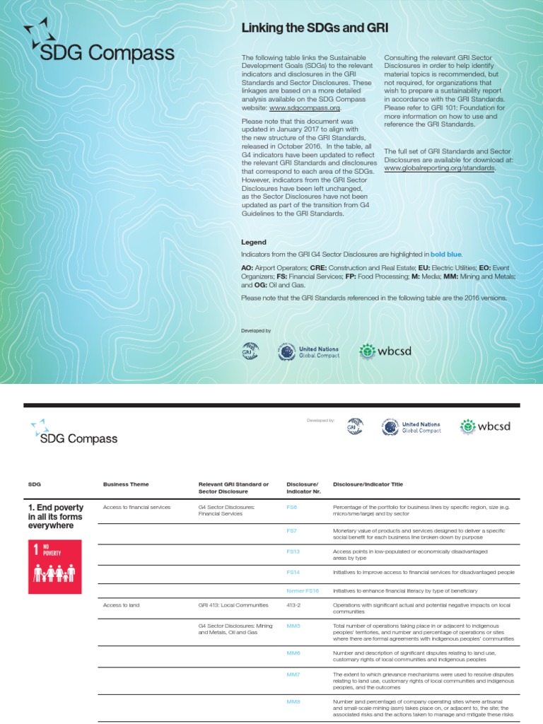 SDG GRI LInkage | PDF | Employment | Foods