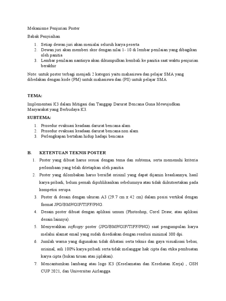 Mekanisme Penjurian Poster | PDF
