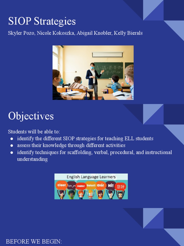 Siop Strategies Lesson | PDF | Reading Comprehension | Learning