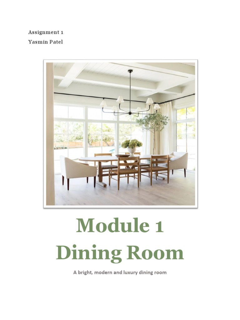Dining Room: Assignment 1 Yasmin Patel | PDF | Bathroom | Upholstery