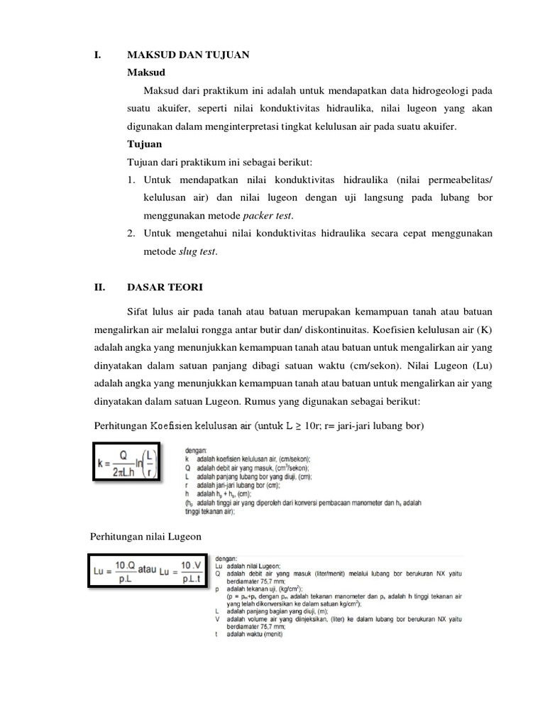Acara 4 Packer Dan Slug Test | PDF