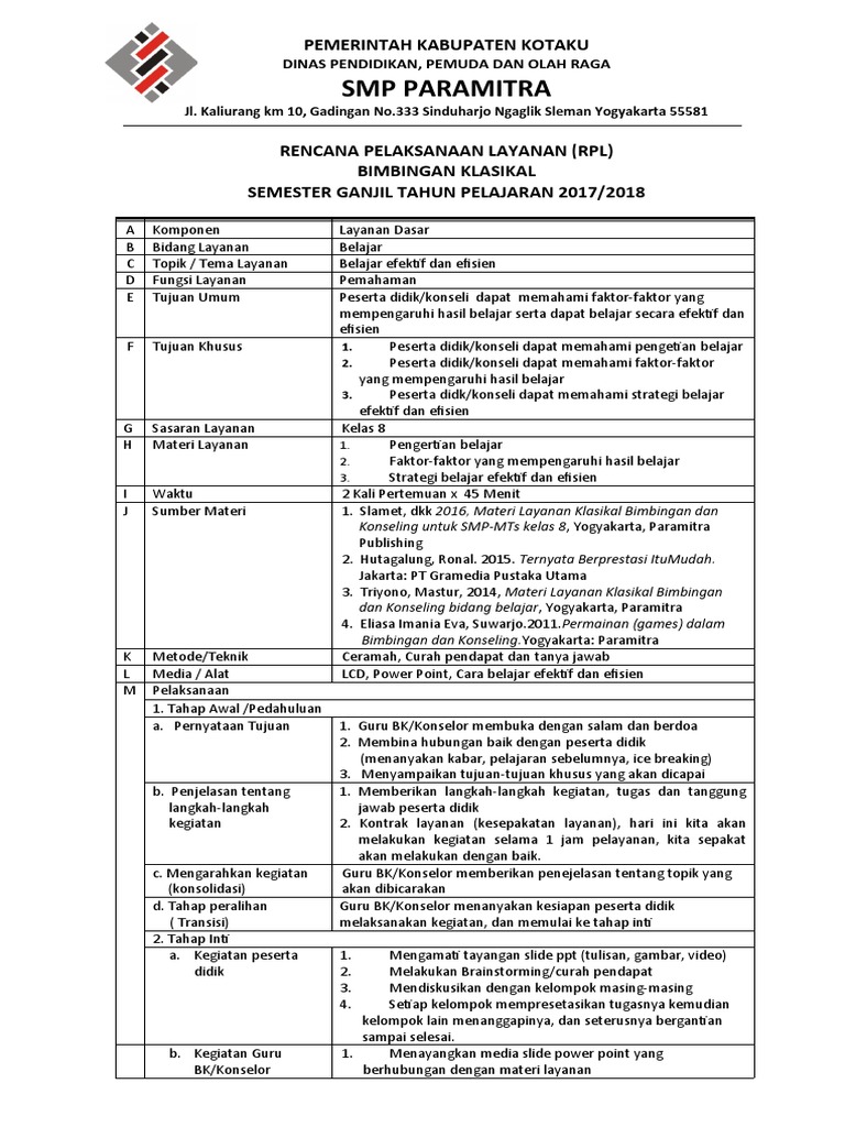 RPL Cara Belajar Efektif Dan Efisien | PDF