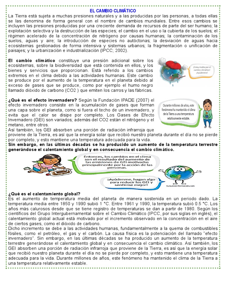 2 Nov Cyt Hoja Informativa | PDF | Gases de efecto invernadero | Cambio ...