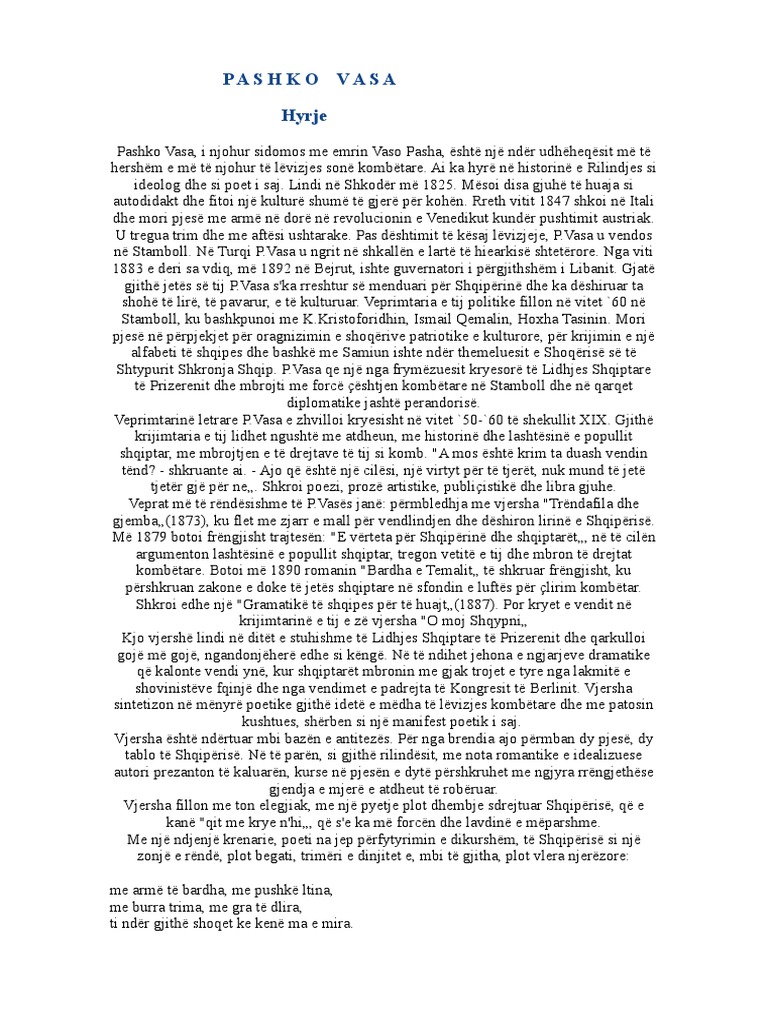 Vaso Pasha | PDF