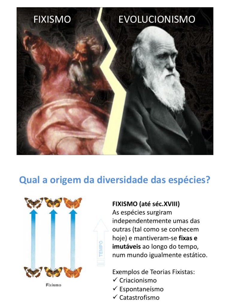 Fixismo e Evolucionismo | PDF | Seleção natural | Adaptação