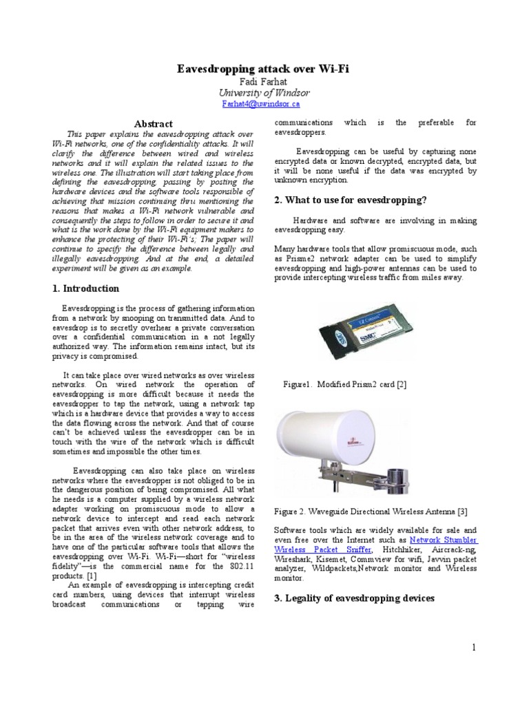 Eavesdropping Attack Over Wifi | PDF | Wi Fi | Wireless Lan