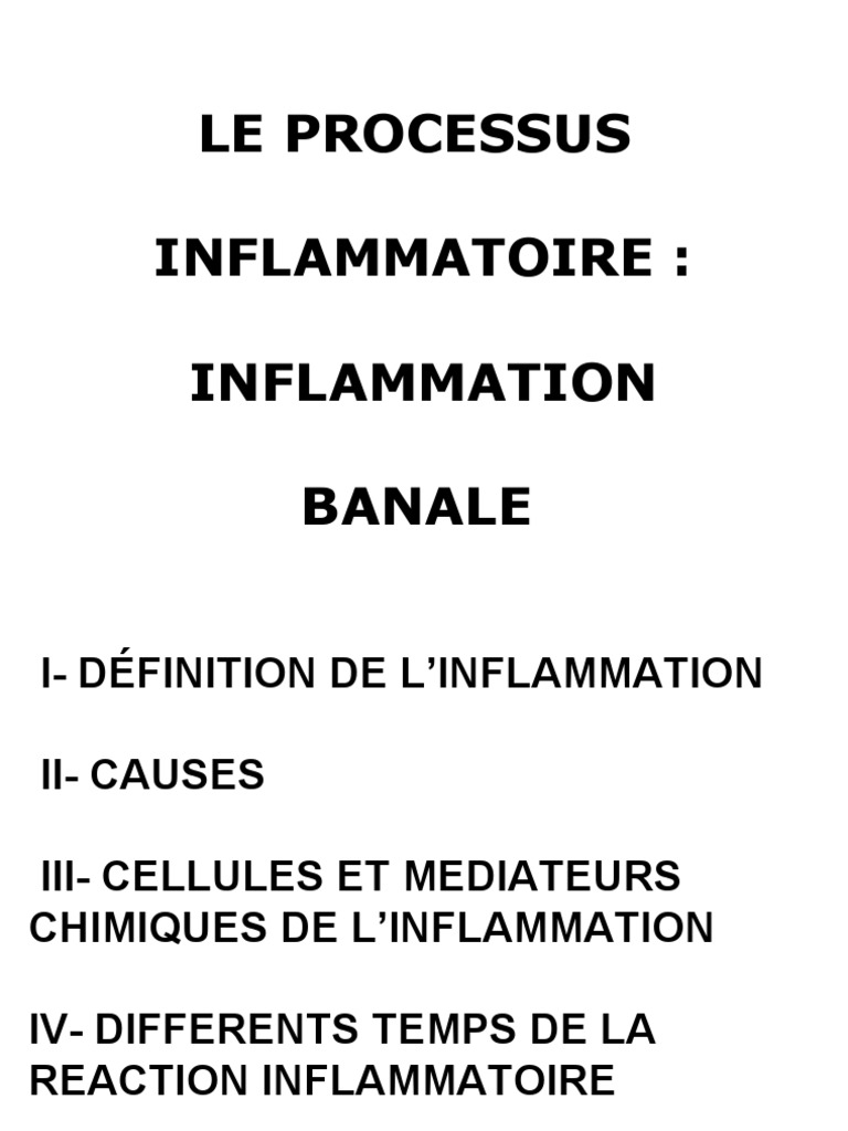 Définition et Phases de l'Inflammation | PDF | Inflammation | Macrophage