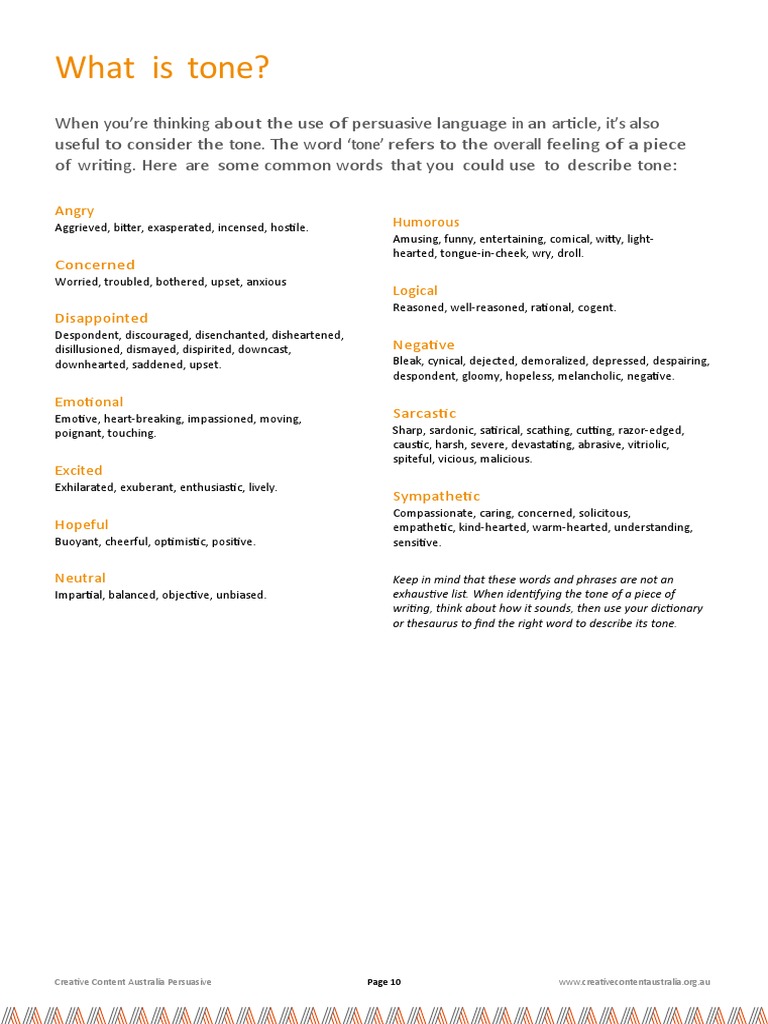 What Is Tone?: Angry Humorous | PDF | Cognitive Science | Cognition