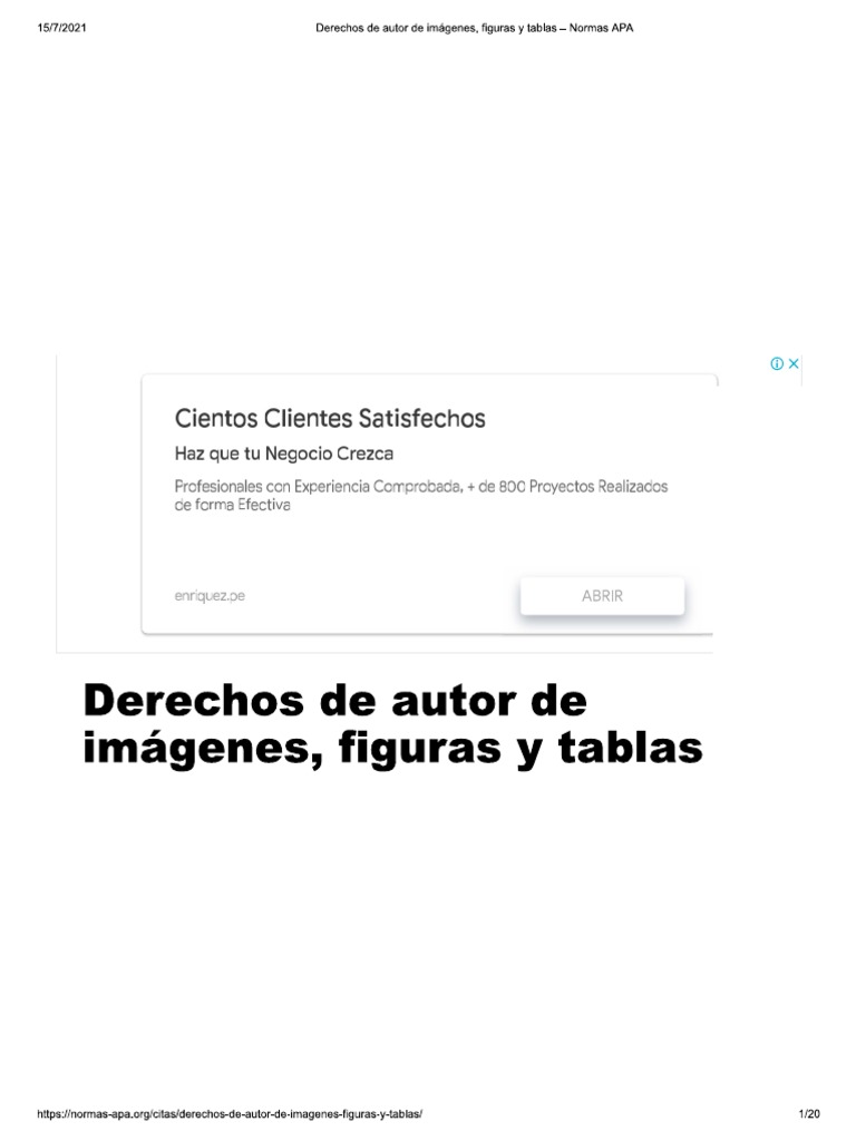 Derechos de Autor de Imágenes, Figuras y Tablas | PDF