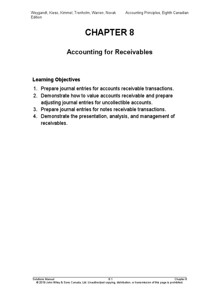 Accounting Principles Chapter 8 Solution | PDF | Bad Debt | Money