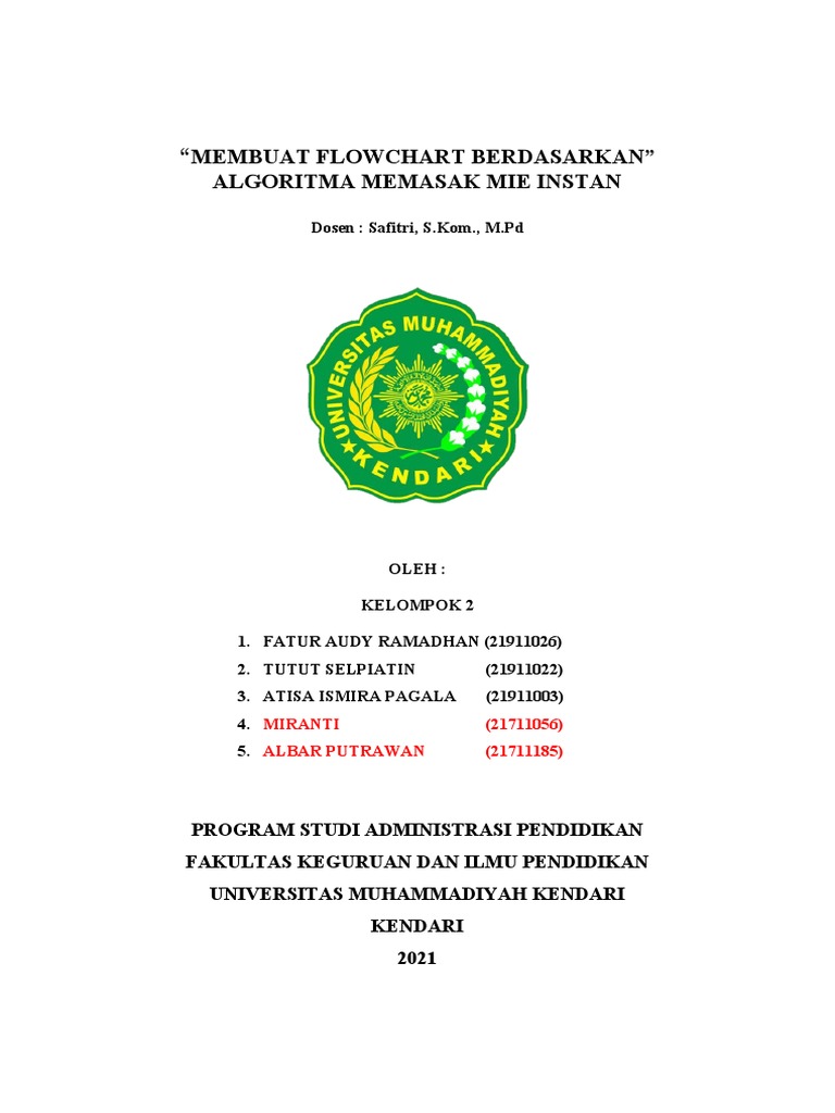 Membuat Flowchart Berdasarkan Algoritma Memasak Mie Instan | PDF
