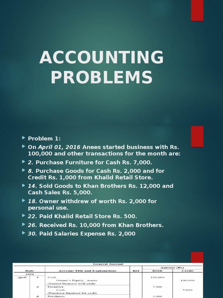 Accounting Problems | PDF | Debits And Credits | Financial Services