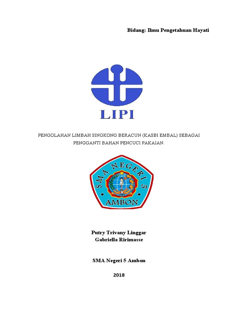 PENGOLAHAN LIMBAH SINGKONG BERACUN LKIR LIPI 2018 by Putry Linggar | PDF