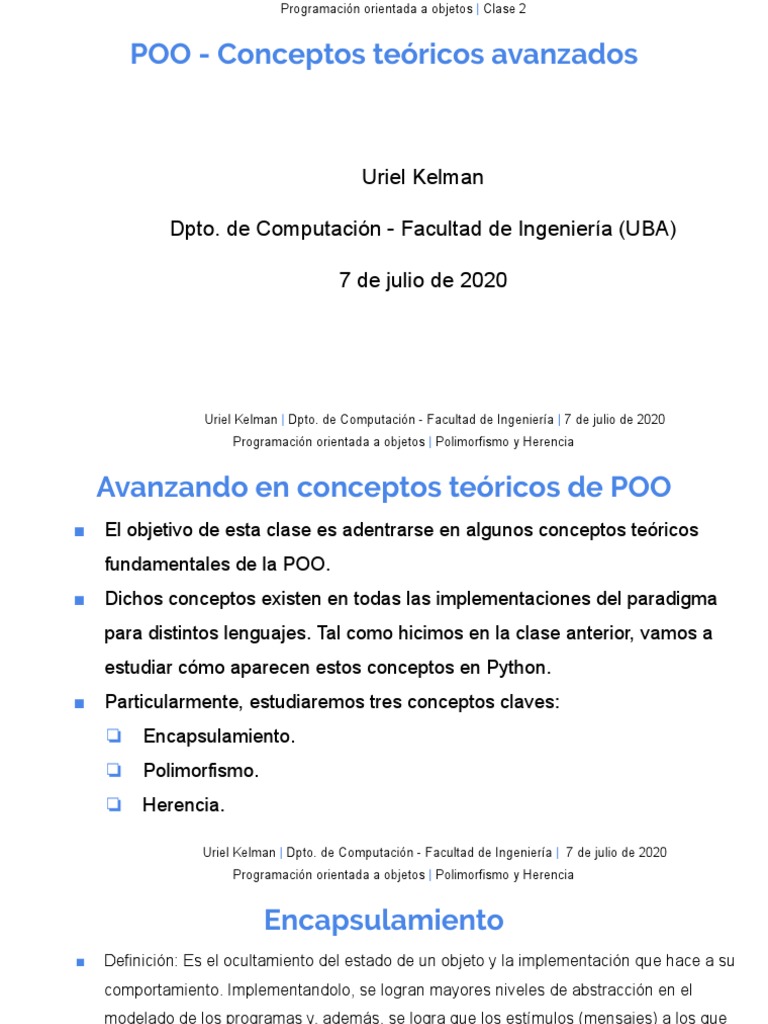 15 - Poo 2 | PDF | Objeto (informática) | Herencia (Programación ...
