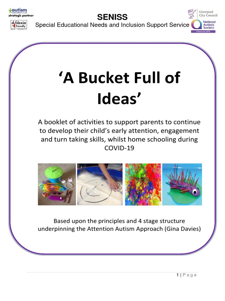 Attention Autism: Bucket Ideas Guide | PDF | Dough | Attention