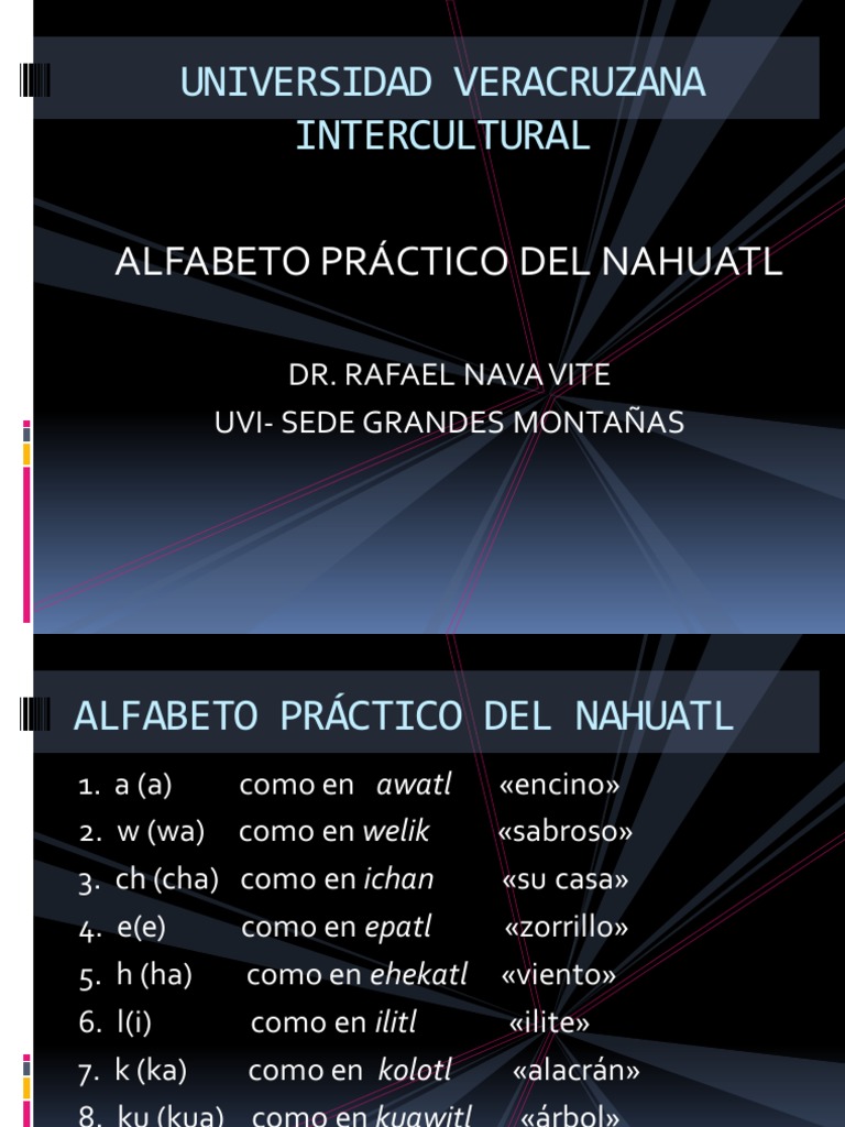 Alfabeto Náhuatl | PDF | Idiomas | Estudios de idiomas extranjeros