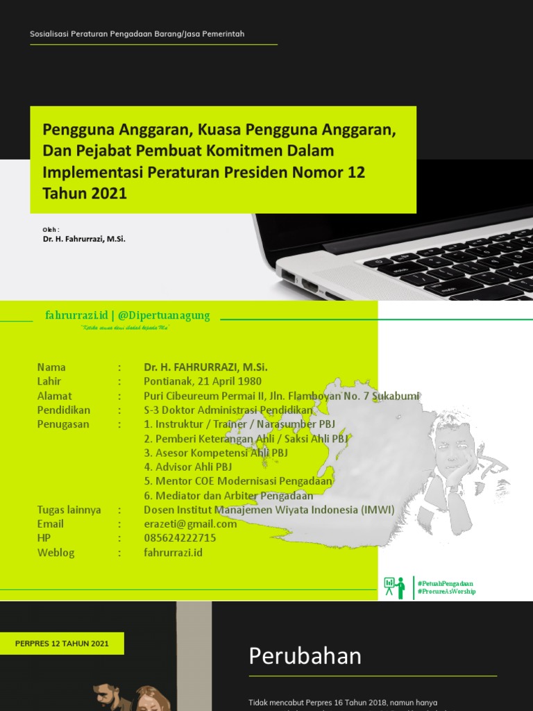 PA, KPA, Dan PPK Dalam Perpres 12 Tahun 2021 | PDF