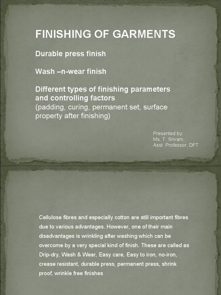 Finishing of Garments | PDF | Clothing | Textiles