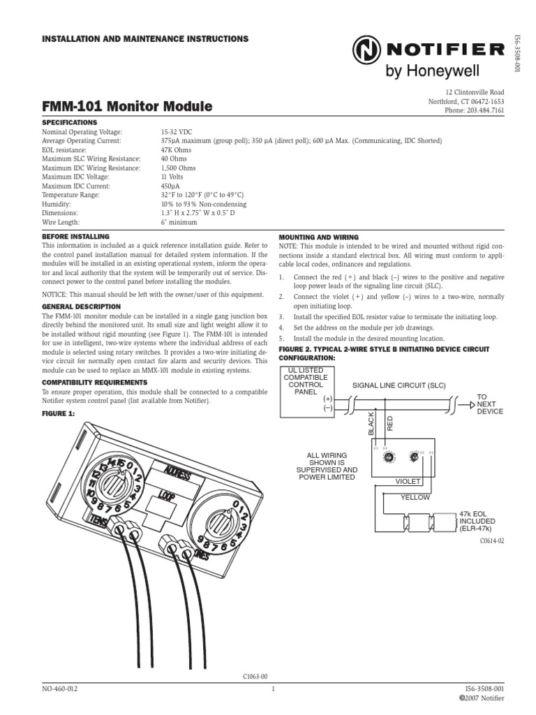 FMM-101 Monitor Module: Installation and Maintenance Instructions | PDF ...