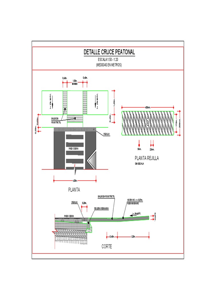 Detalle de Cruce Peatonal | PDF