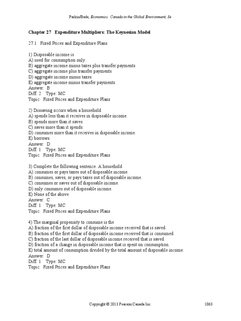 Parkin 8e TIF Ch27 | PDF | Consumption (Economics) | Fiscal Multiplier