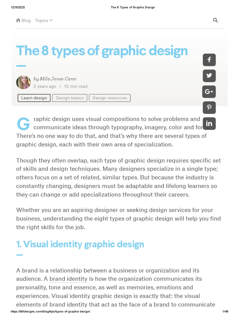 Eight Types of Graphic Design Explained | PDF | Web Application | User ...