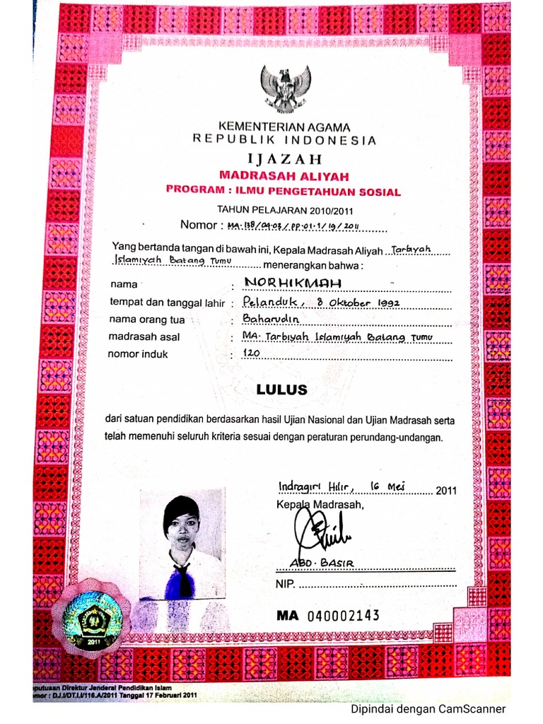 Ijazah SLTA | PDF