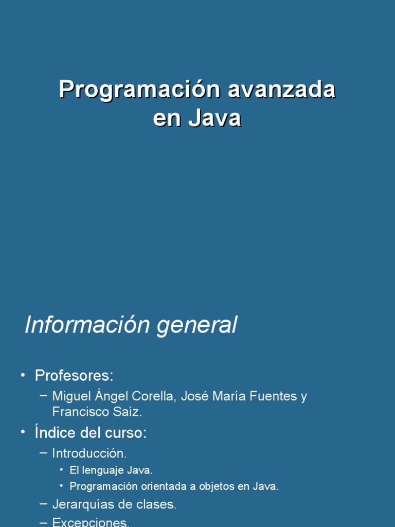 Programacion Avanzada Java | PDF | Java (lenguaje de programación ...