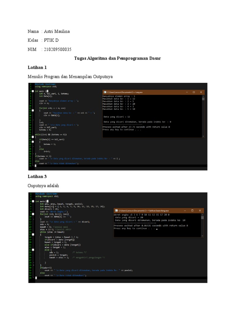 Binary Search untuk Array 11 Data | PDF