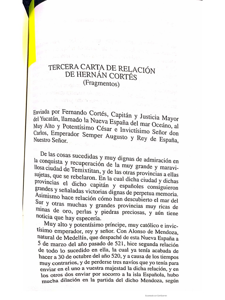 Hernan Cortés - Tercera Carta | PDF