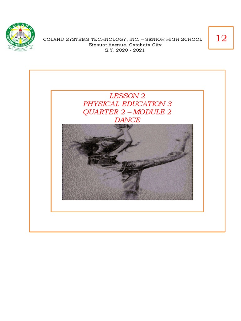 Lesson 2 Physical Education 3 Quarter 2 - Module 2 Dance | PDF | Dances ...