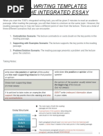 TOEFL - Integrated Writing Template | PDF | Argument | Philosophical ...